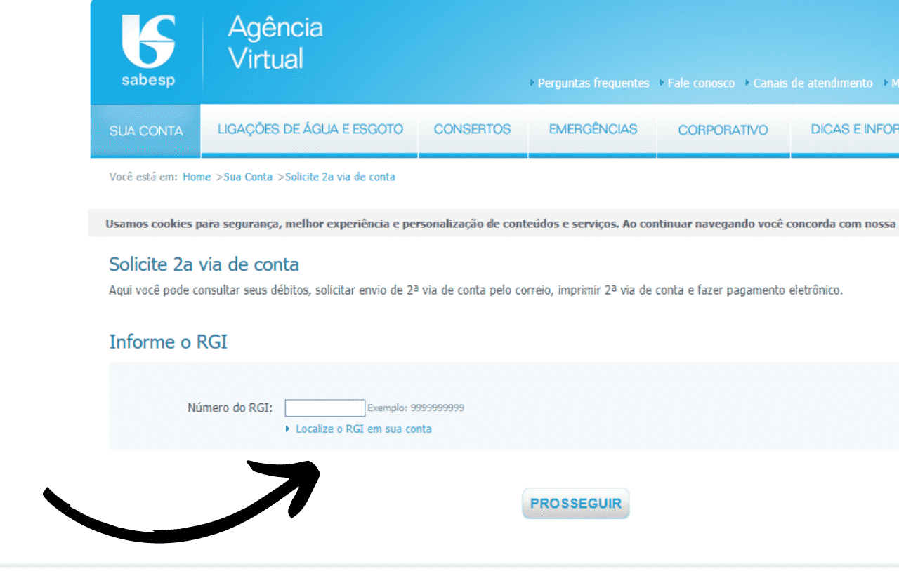 Solicitar 2ª via Sabesp conta de água na agencia Virtual