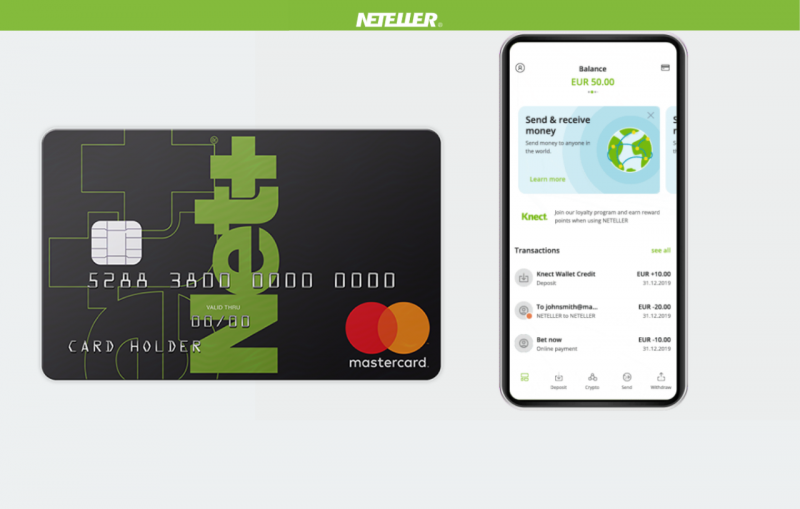 Cartão Neteller pré-pago com transferências de dinheiro instantâneas